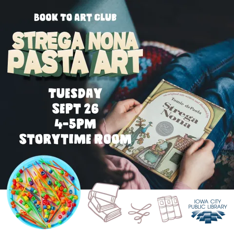 Book To Art Club: Strega Nona Pasta Art | Iowa City Public Library